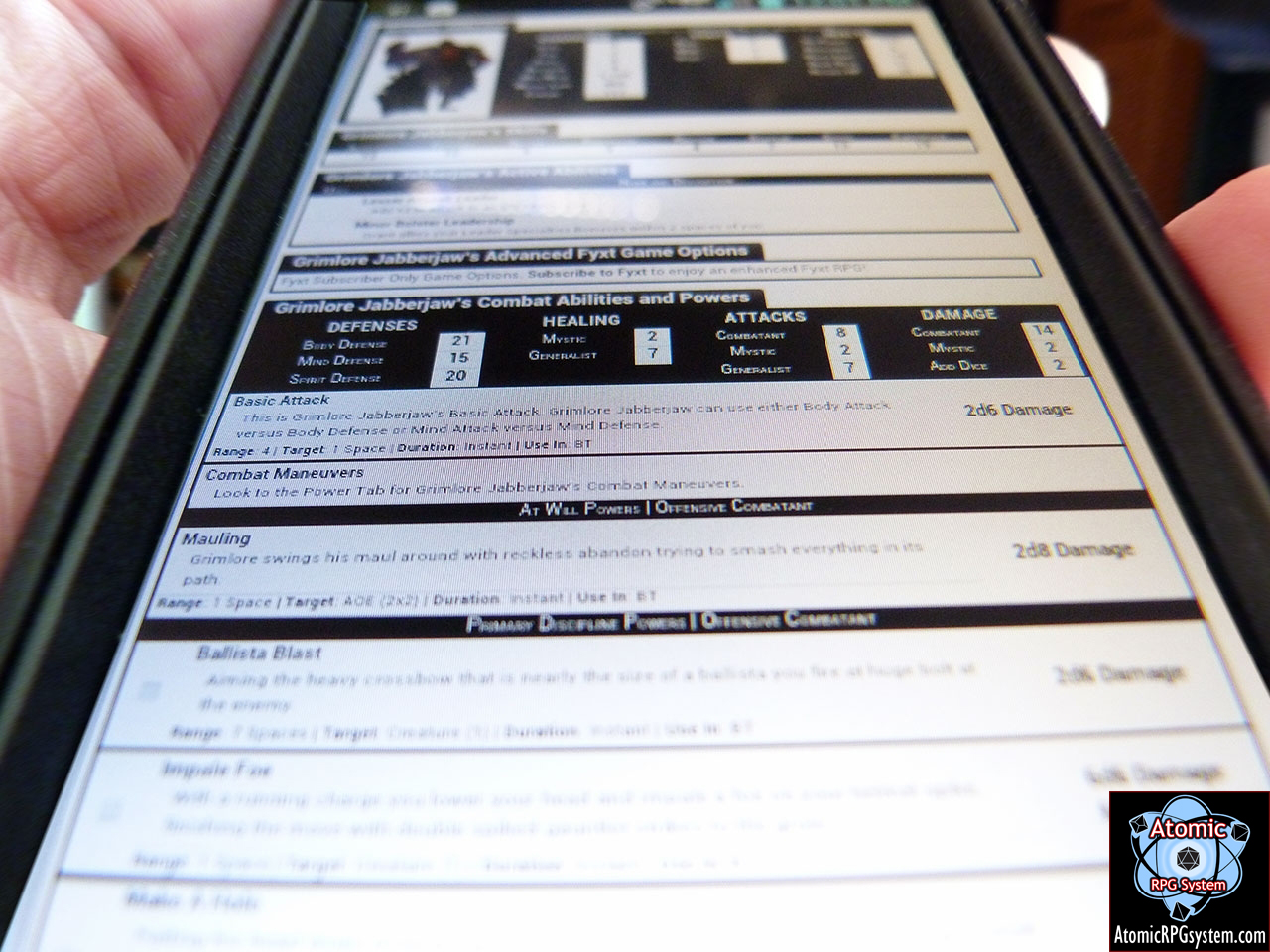 Creating Awesome Player Characters for Tabletop RPGs – Atomic RPG System